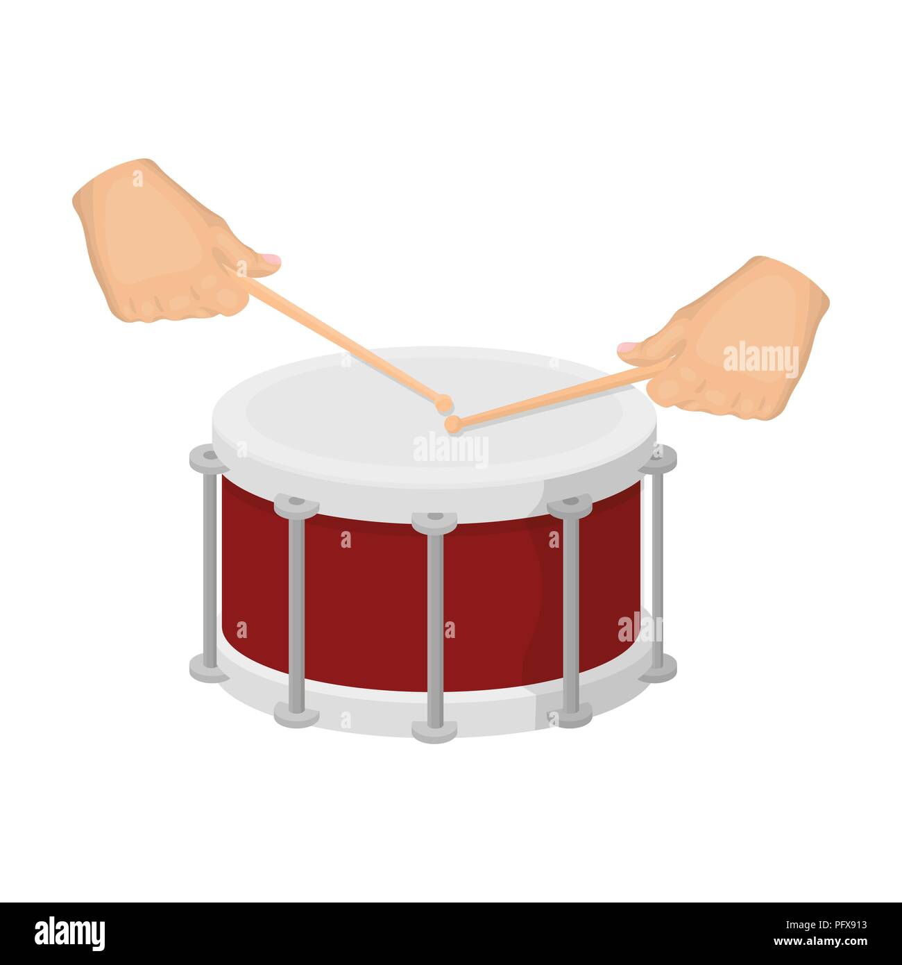 Drum, percussion musical instrument. Drum shot single icon in cartoon ...