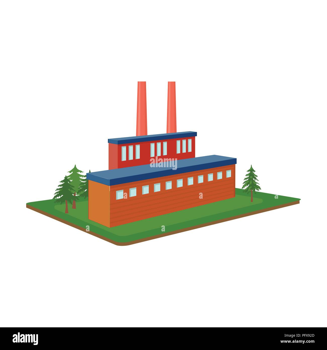 Processing factory. Factory and industry single icon in cartoon style ...