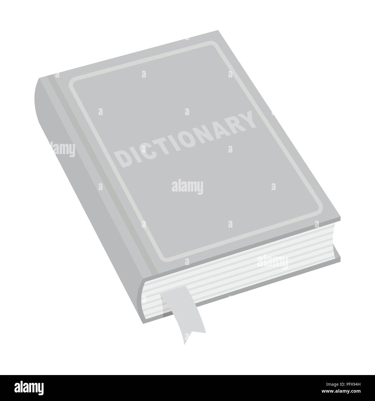Dictionary icon in monochrome design isolated on white background ...