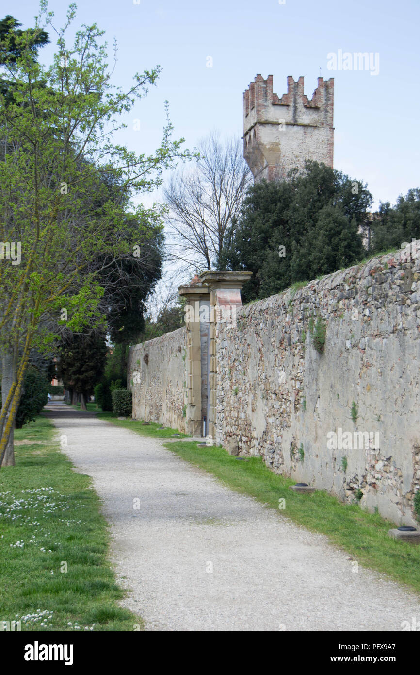 walls of a medieval caste Stock Photo - Alamy