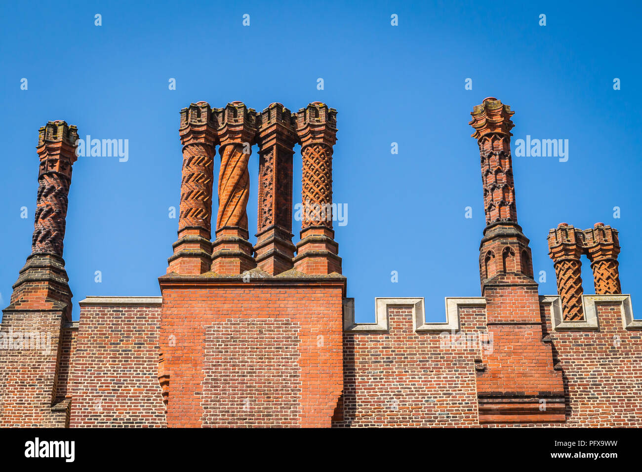 Tudor brick chimneys hi-res stock photography and images - Alamy