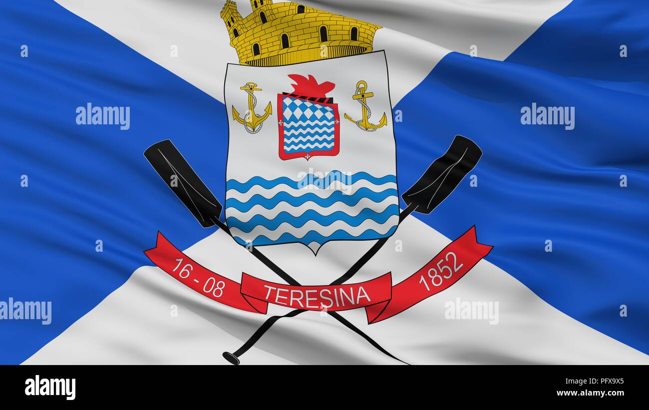 Teresina City Flag, Brasil, Closeup View Stock Photo - Alamy