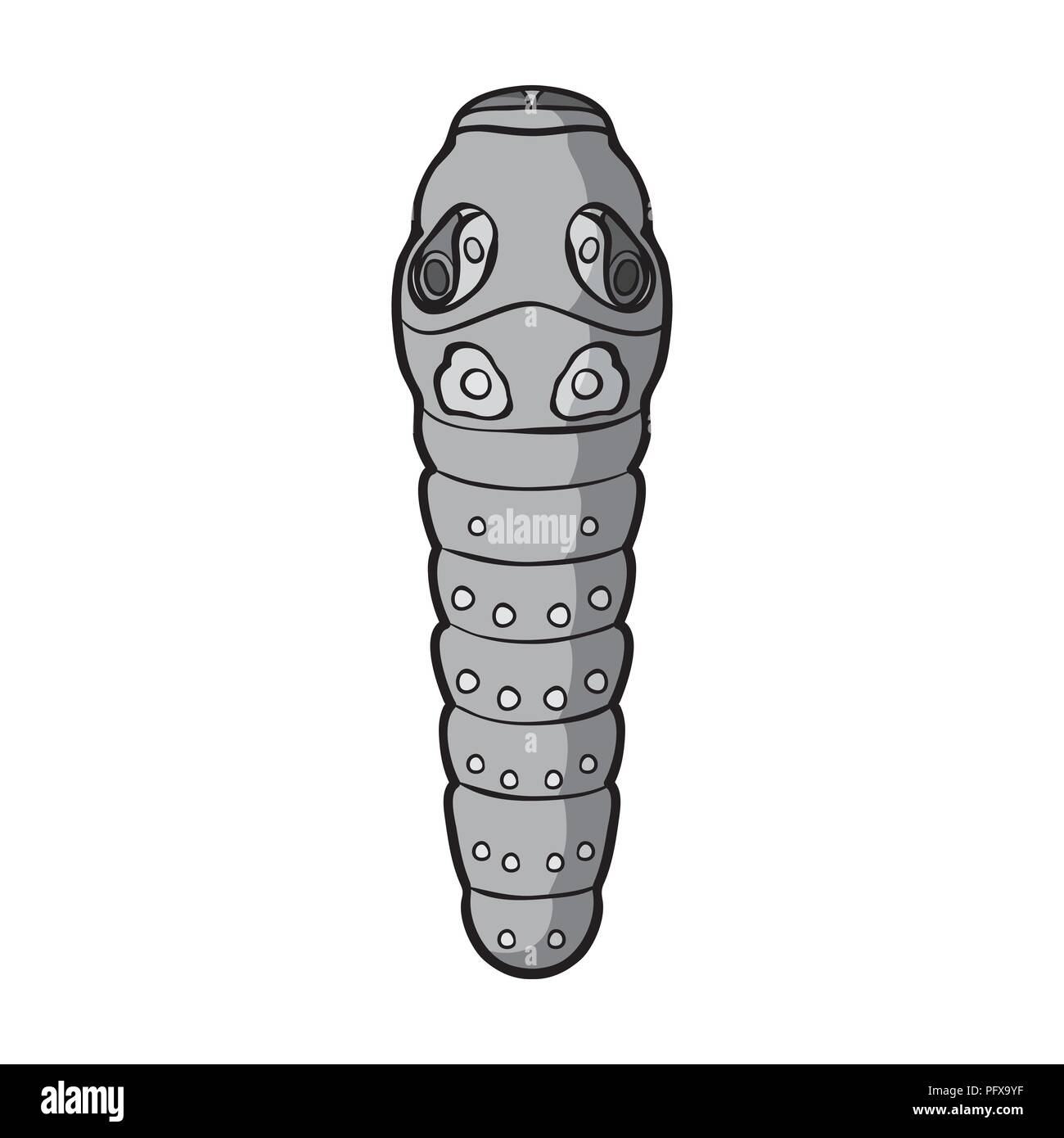 Caterpillar icon in monochrome design isolated on white background ...