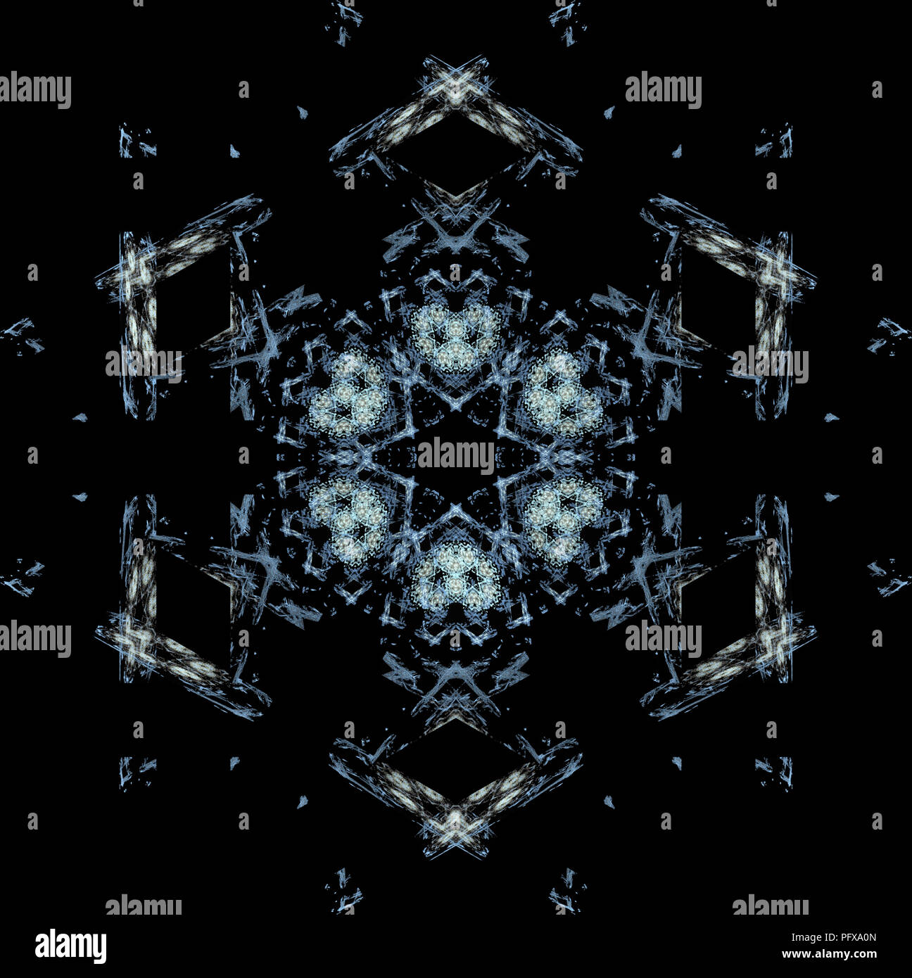 Snowflakes for the new year. Collection of linear round figures, as the ...