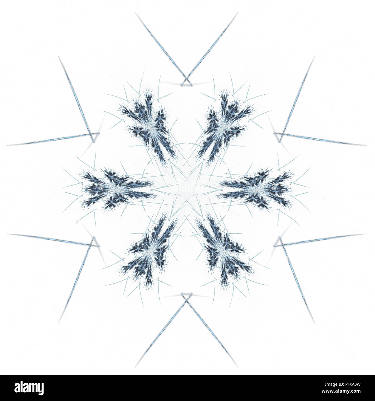Snowflakes for the new year. Collection of linear round figures, as the ...