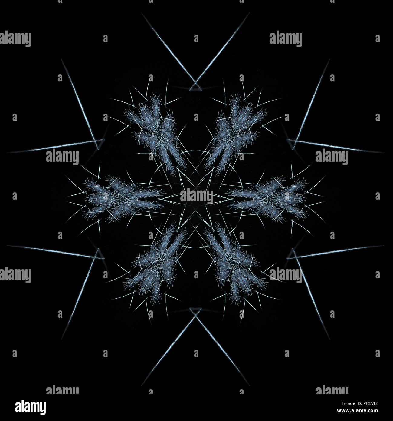 Snowflakes for the new year. Collection of linear round figures, as the ...