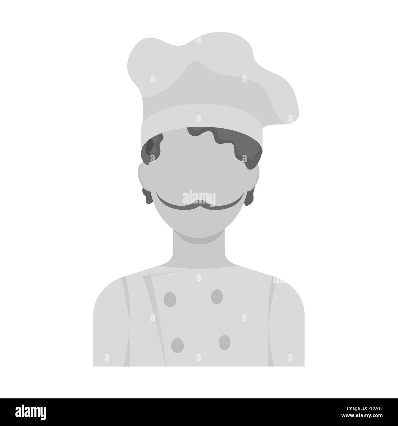 Chef icon in monochrome style isolated on white background. Pizza and ...