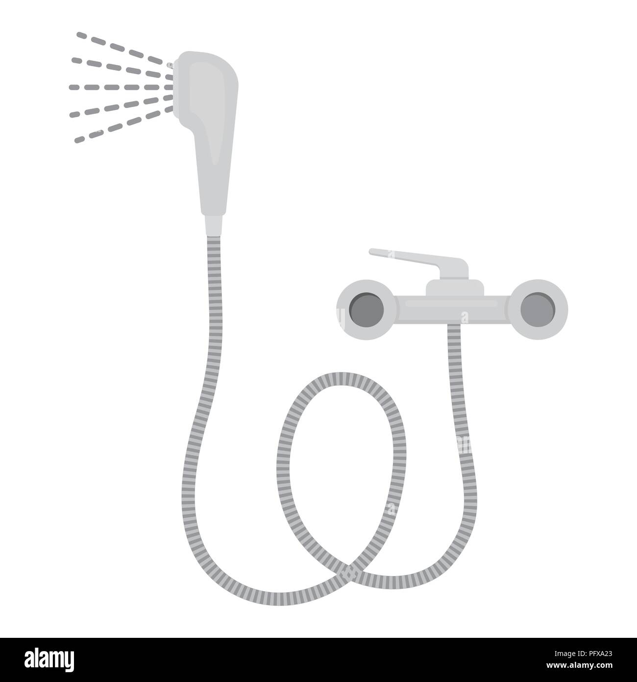 Bath mixer icon in monochrome style isolated on white background ...