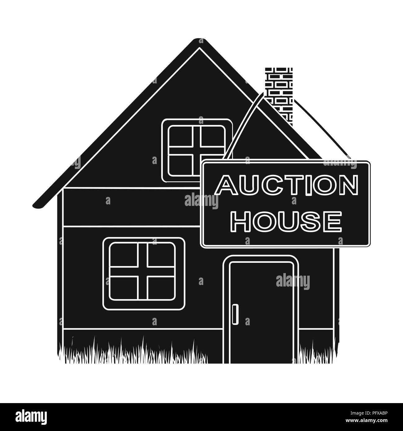 Auction house for sale. E-commerce single icon in black style vector ...