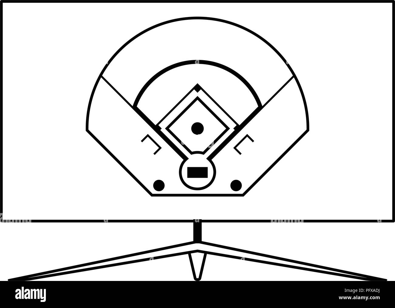 Baseball tv translation icon. Thin line design. Vector illustration ...