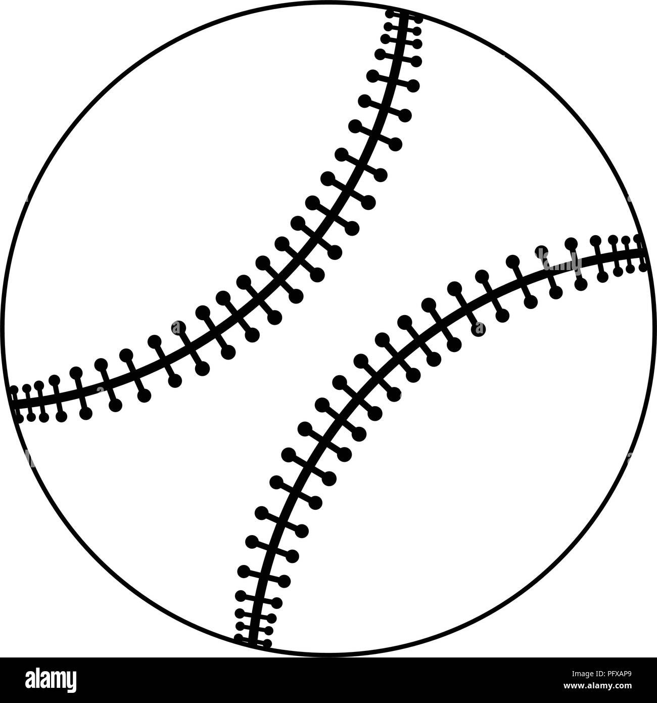 Baseball ball icon. Thin line design. Vector illustration Stock Vector ...