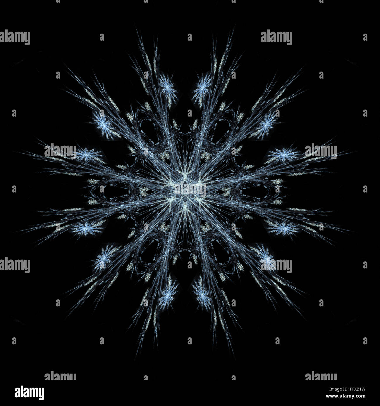 Snowflakes for the new year. Collection of linear round figures, as the ...