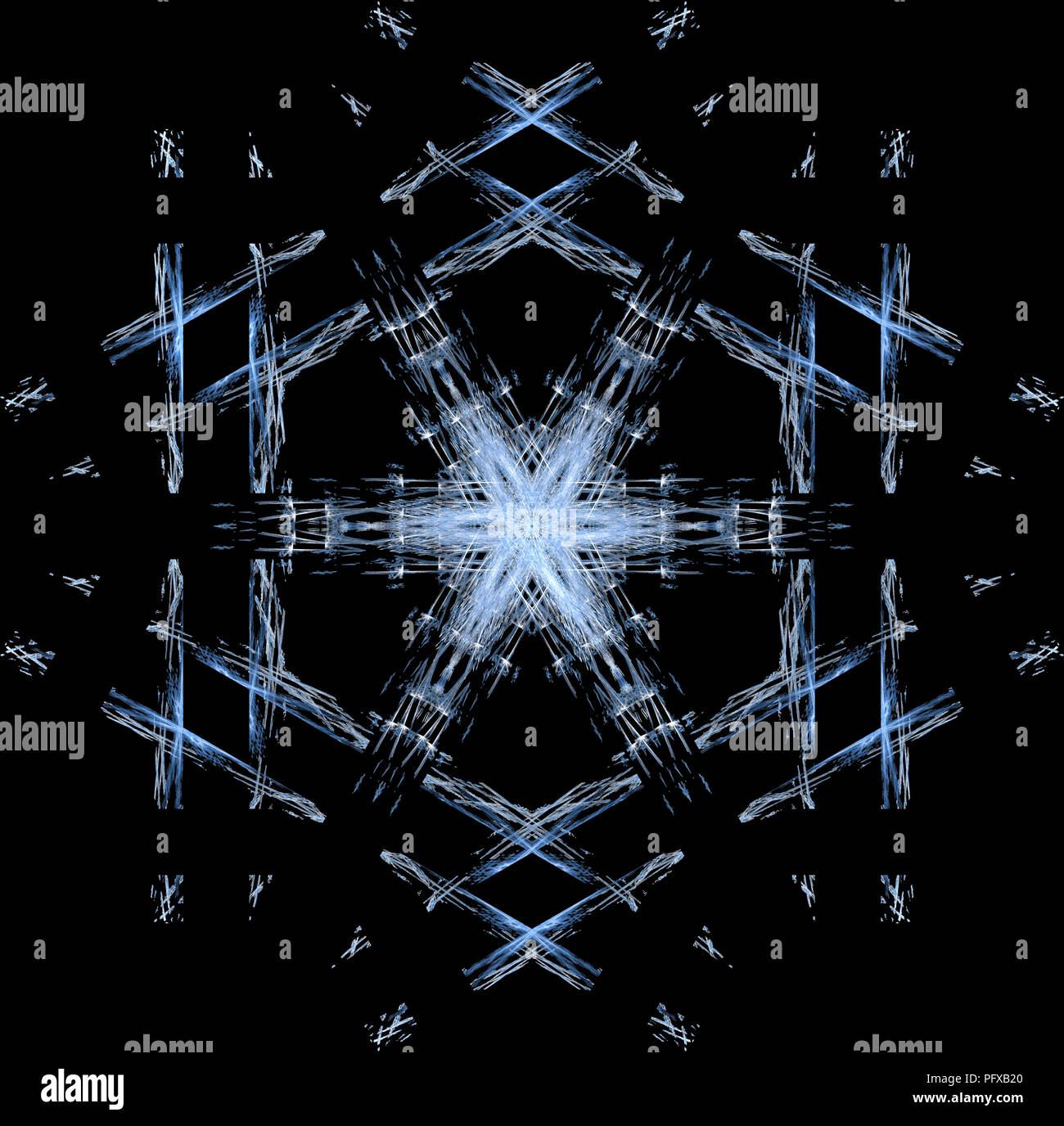 Snowflakes for the new year. Collection of linear round figures, as the ...