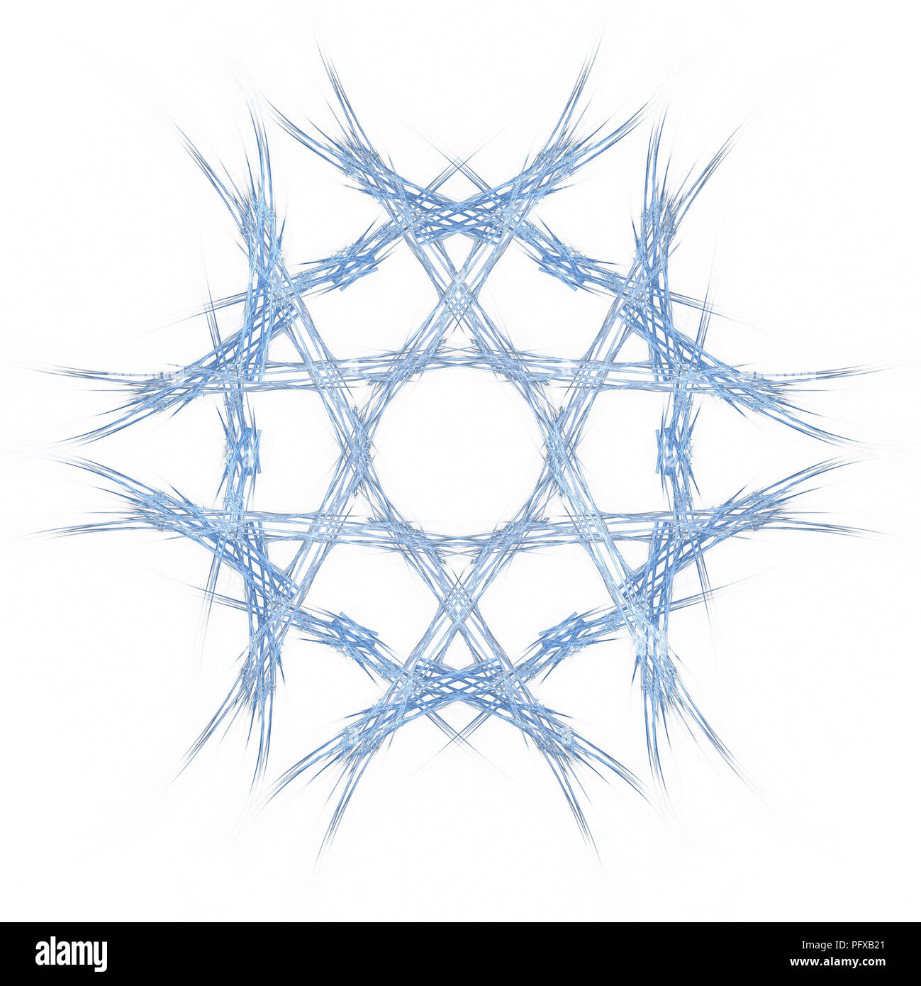 Snowflakes For The New Year Collection Of Linear Round Figures As The Rays Of The Sun Blue 9327