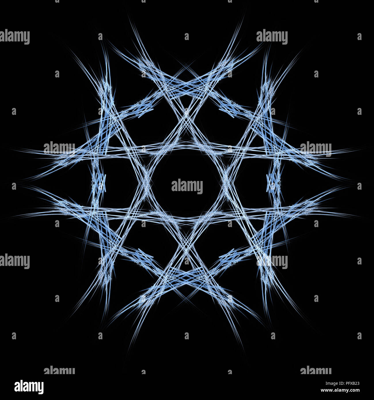 Snowflakes for the new year. Collection of linear round figures, as the ...