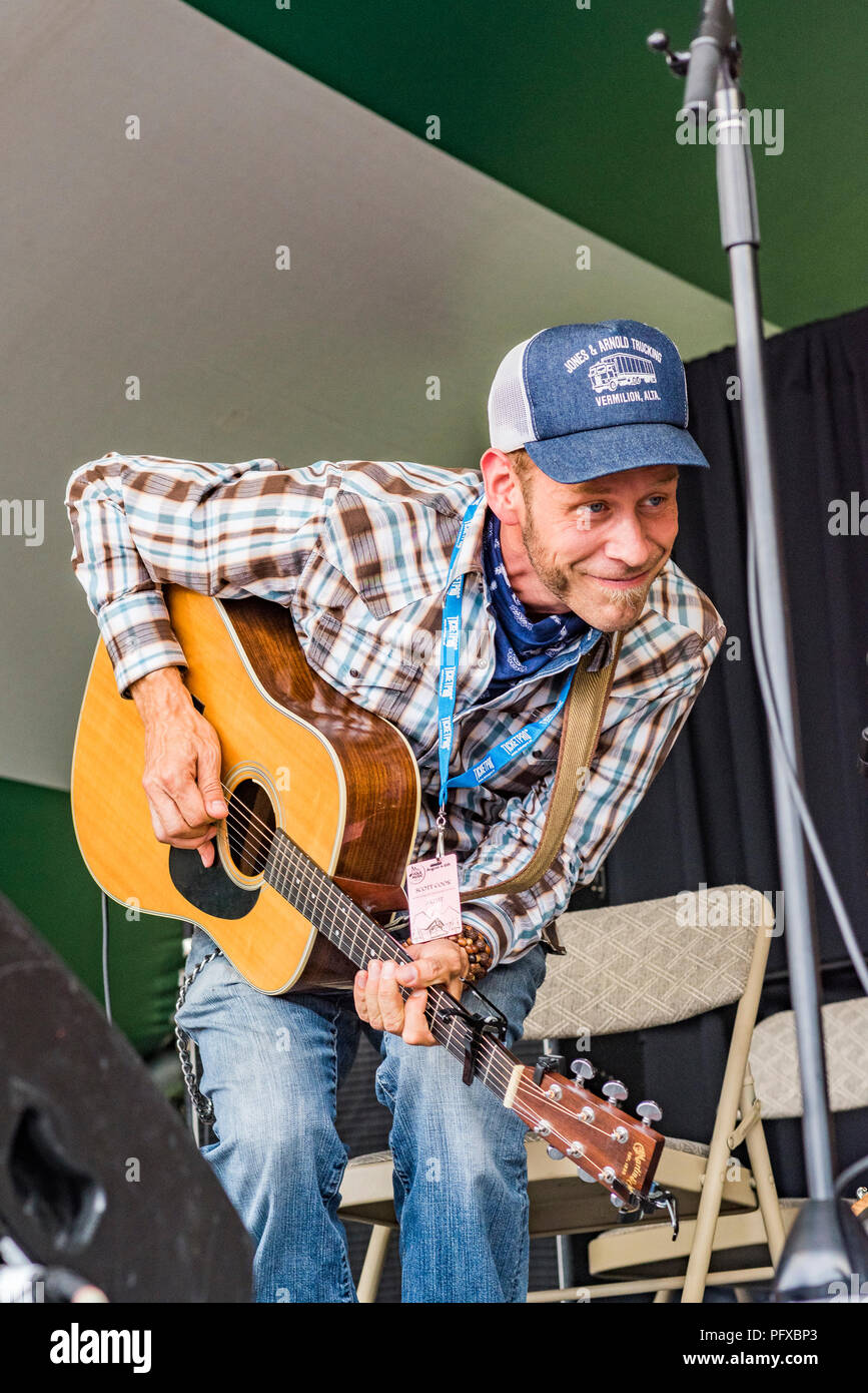 Singer songwriter Scott Cook performing at Canmore Folk Music Festival ...
