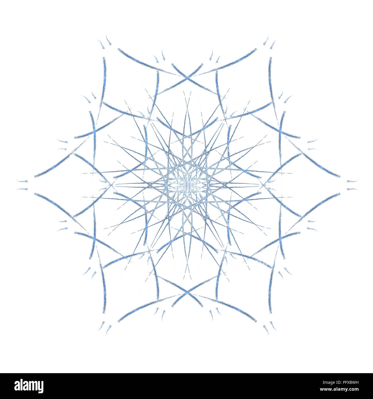 Snowflakes for the new year. Collection of linear round figures, as the ...