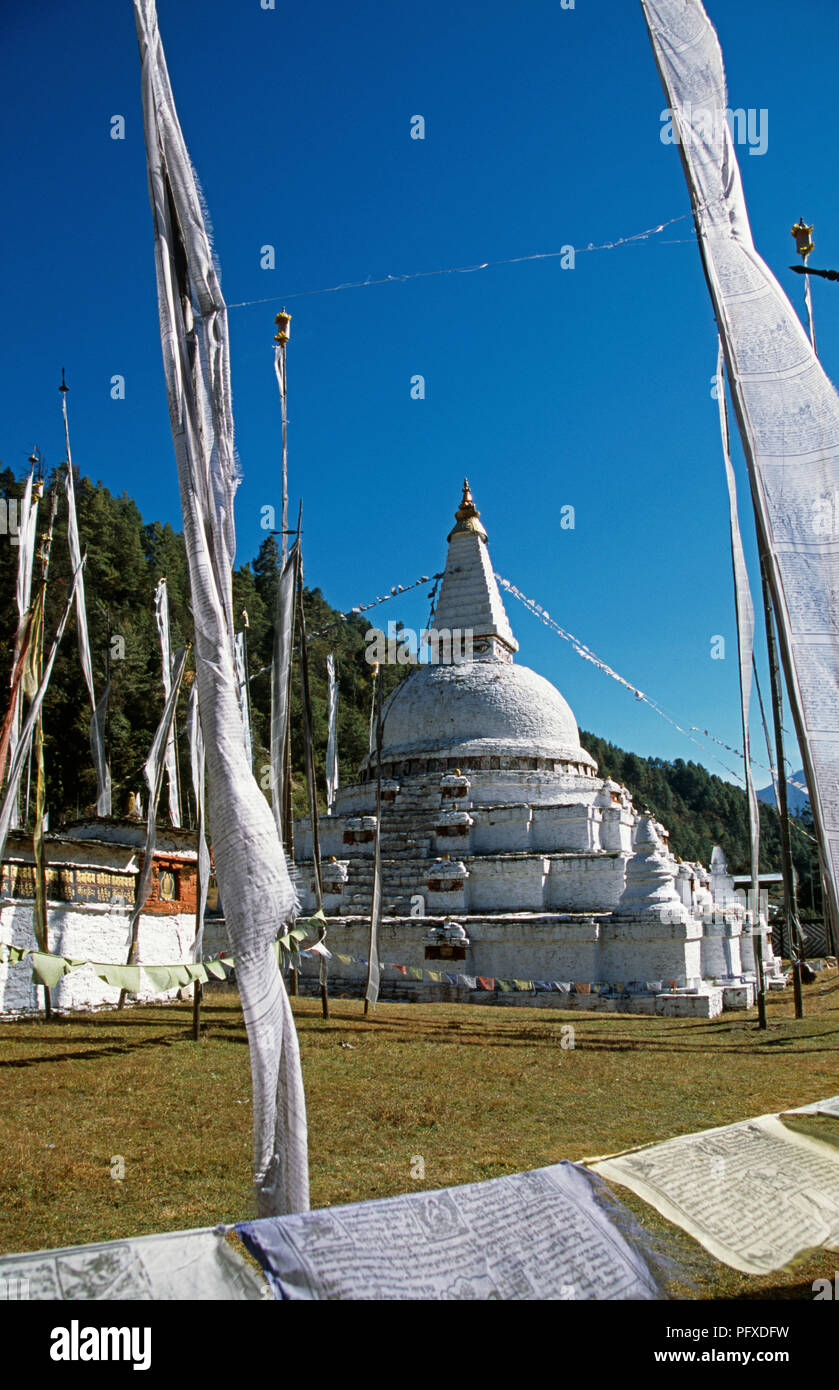 Chortens prayer flags in hi-res stock photography and images - Alamy