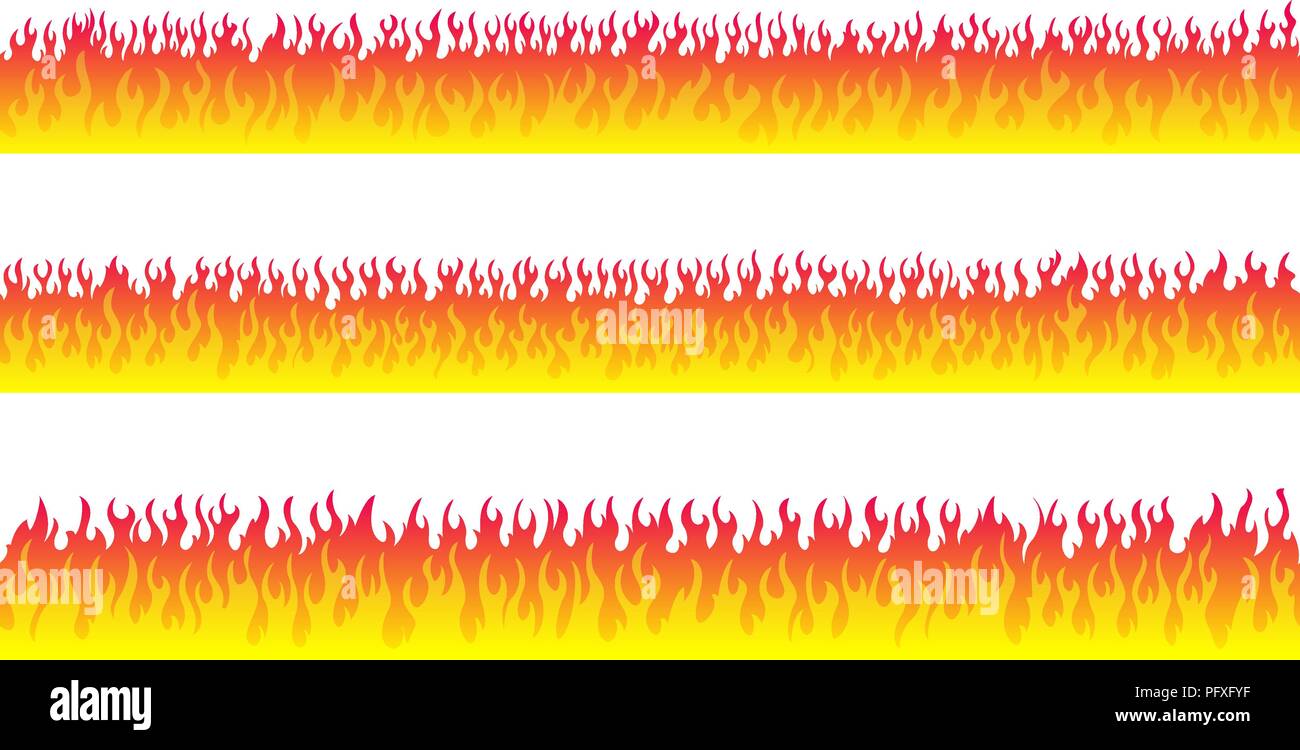 Seamless fire flames border hi-res stock photography and images - Alamy