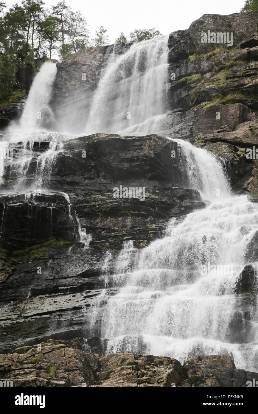 Tvindefossen, a scenic waterfall near Voss, Norway Stock Photo - Alamy