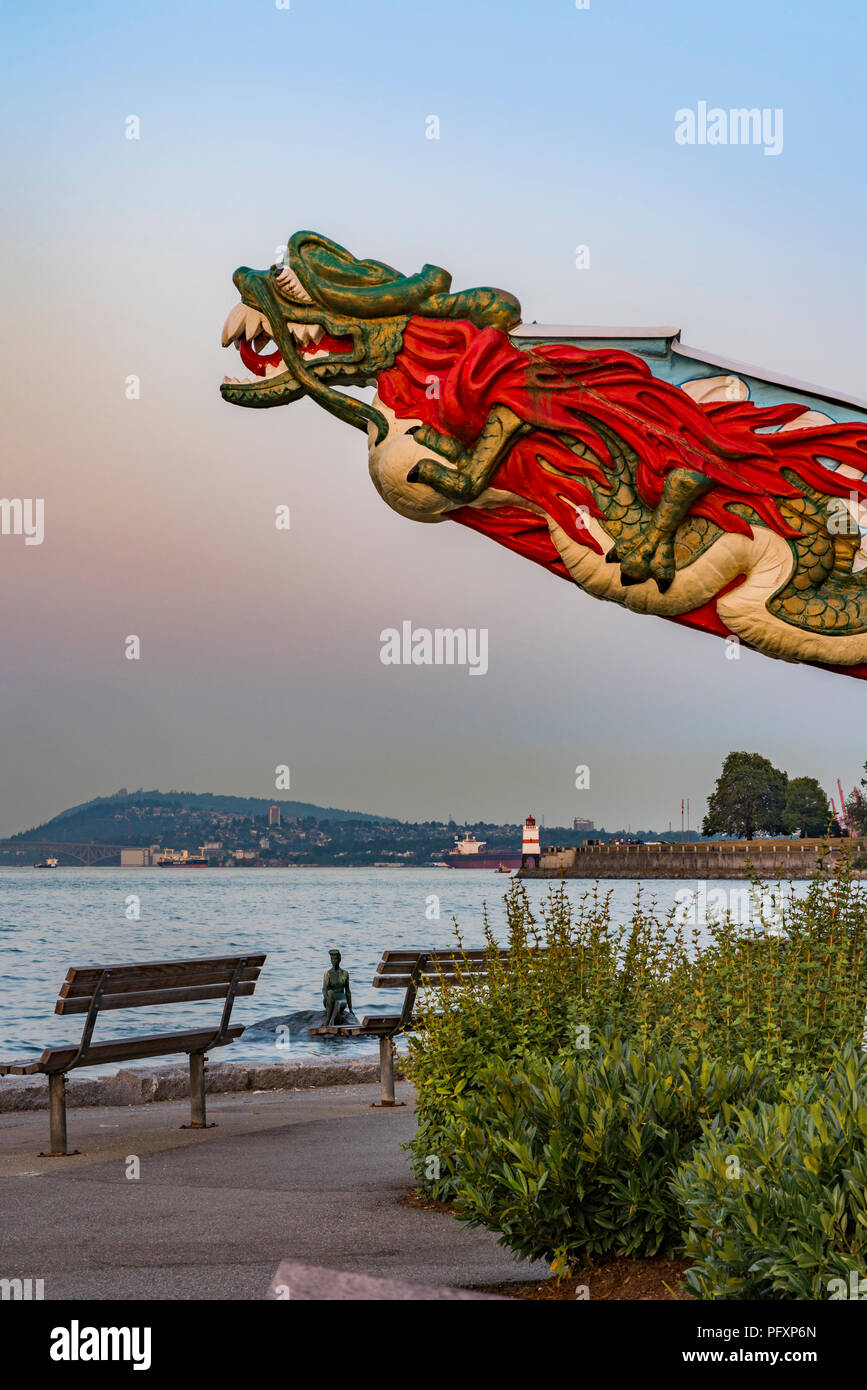 Empress of Japan, ship's figurehead, Stanley Park seawall, Vancouver ...