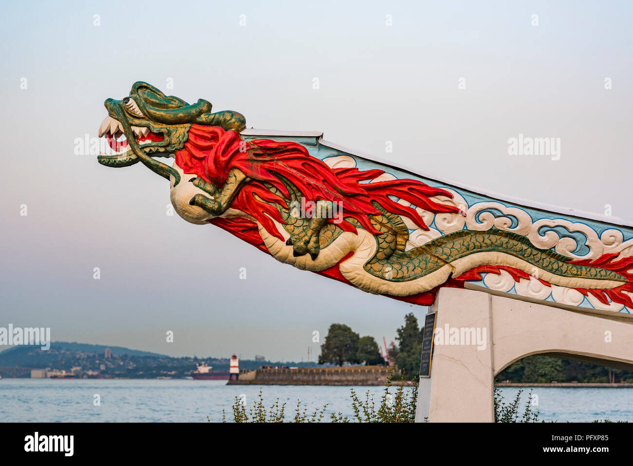 Empress of Japan, ship's figurehead, Stanley Park seawall, Vancouver ...