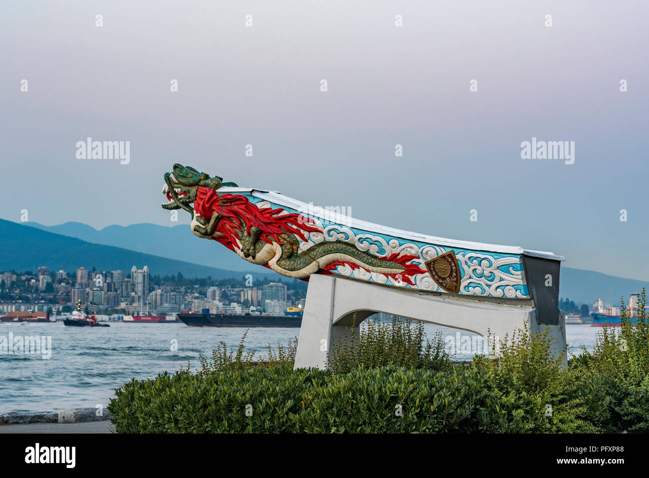 Empress of Japan, ship's figurehead, Stanley Park seawall, Vancouver ...