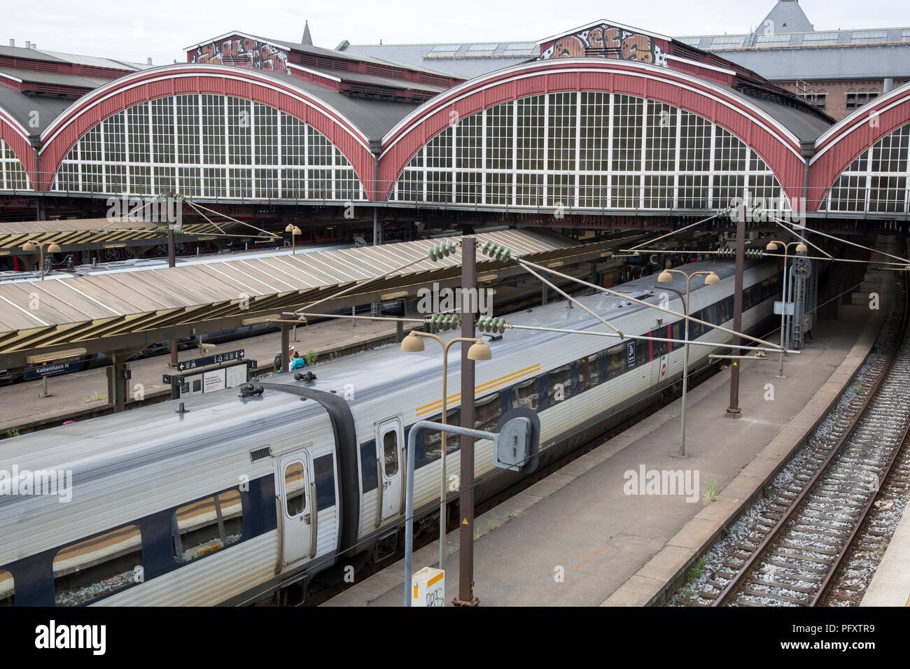 Central Station Platforms and Train Copenhagen; Denmark Stock Photo - Alamy