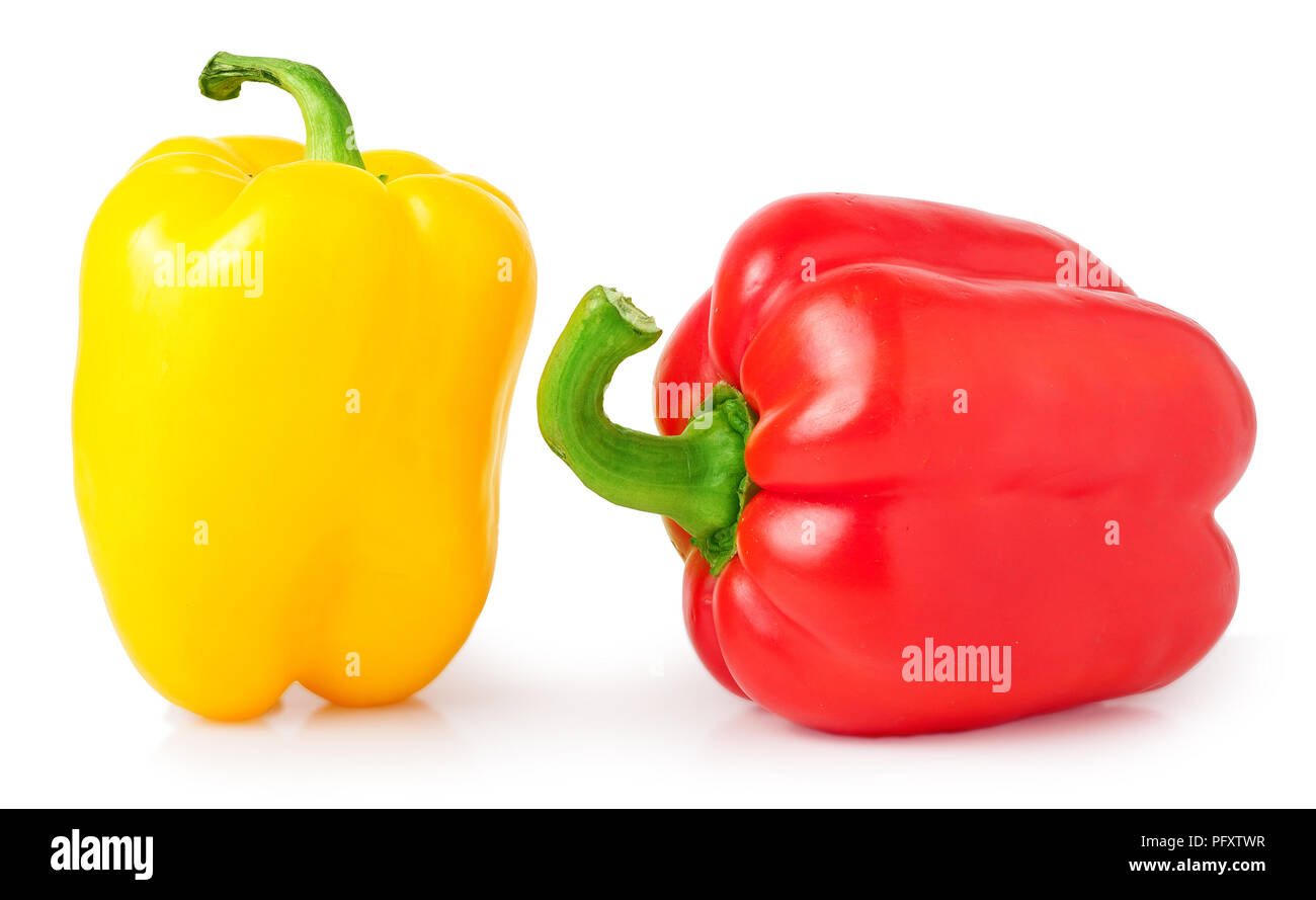 colored paprika isolated on white background Stock Photo - Alamy