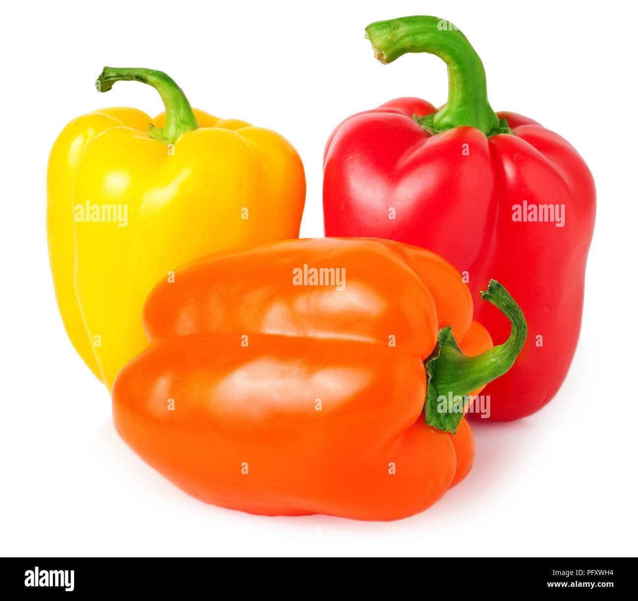 colored paprika isolated on white background Stock Photo - Alamy