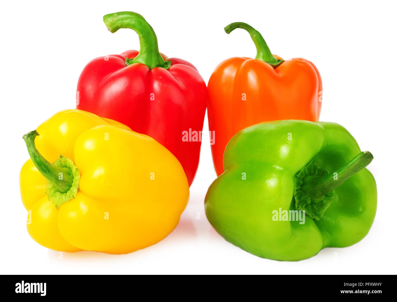 colored paprika isolated on white background Stock Photo - Alamy