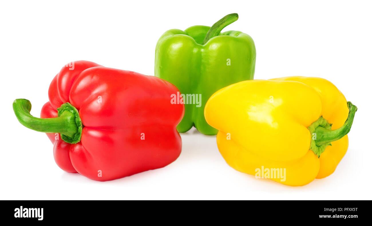 colored paprika isolated on white background Stock Photo - Alamy