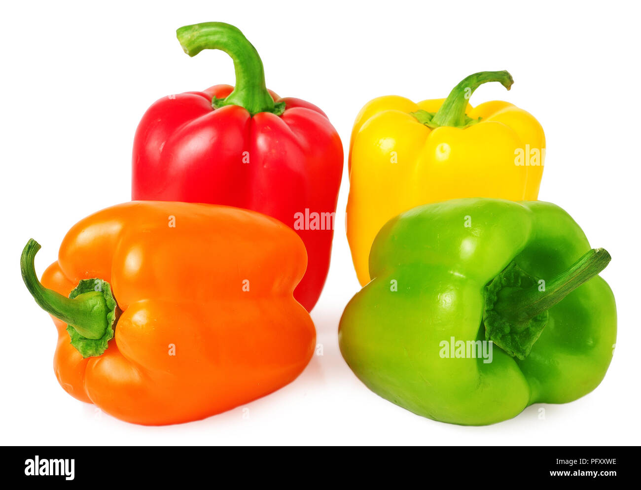 colored paprika isolated on white background Stock Photo - Alamy