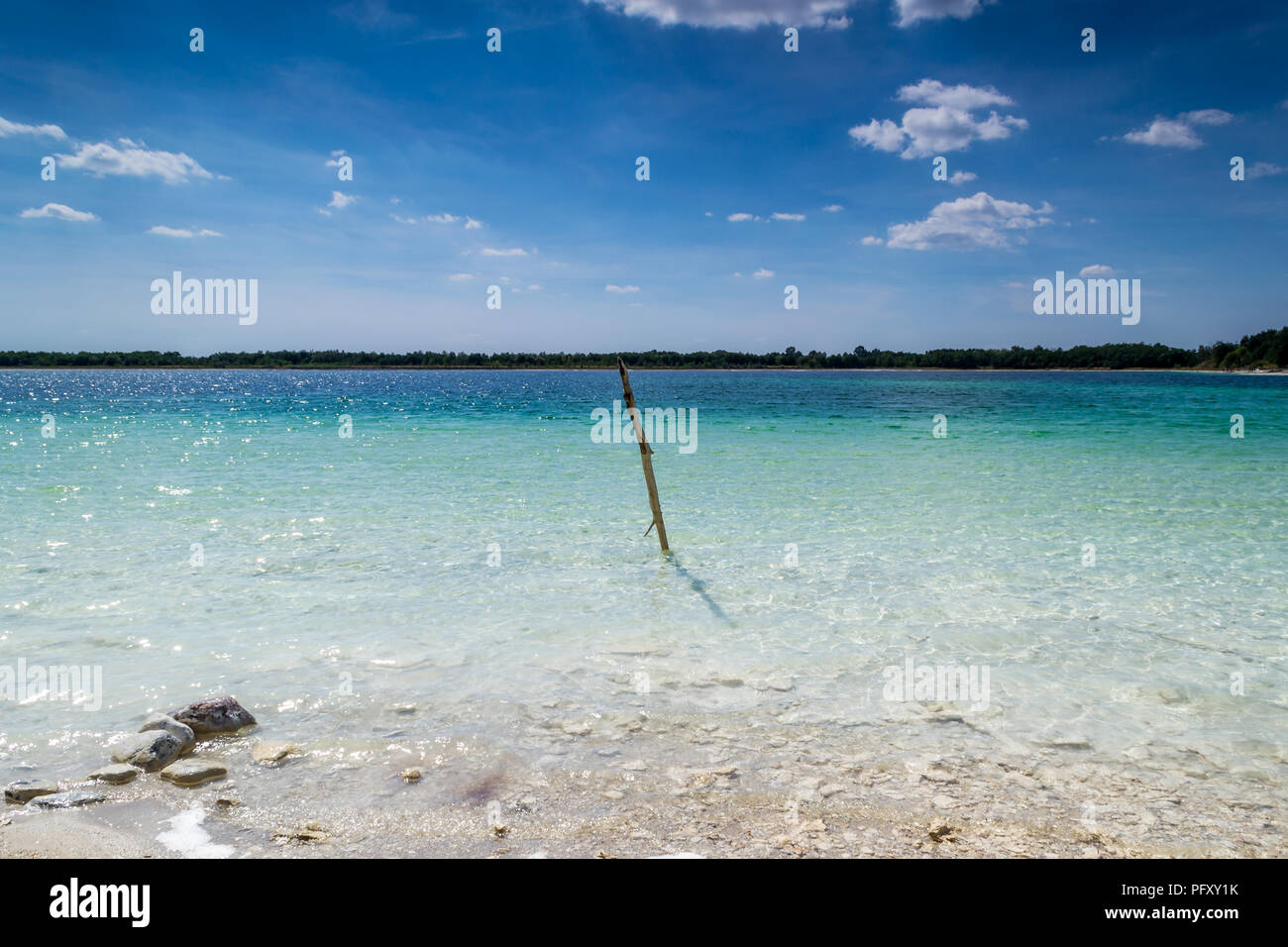 Azure lake in central Poland Stock Photo - Alamy