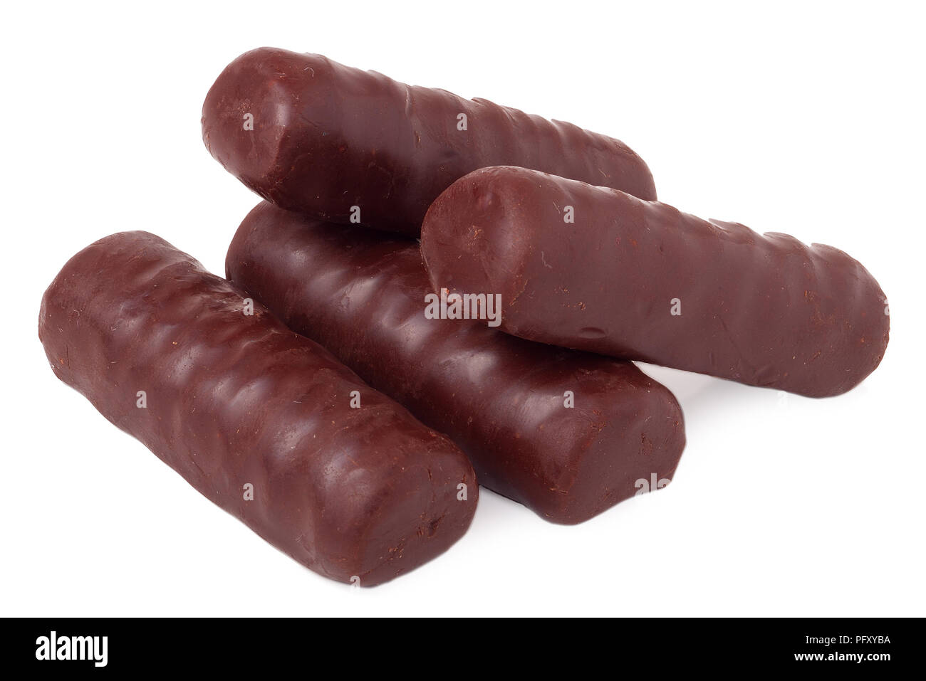 chocolate bars on white background Stock Photo - Alamy