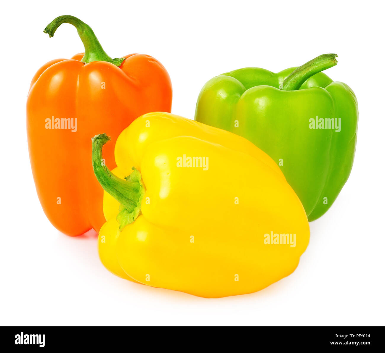 colored paprika isolated on white background Stock Photo - Alamy