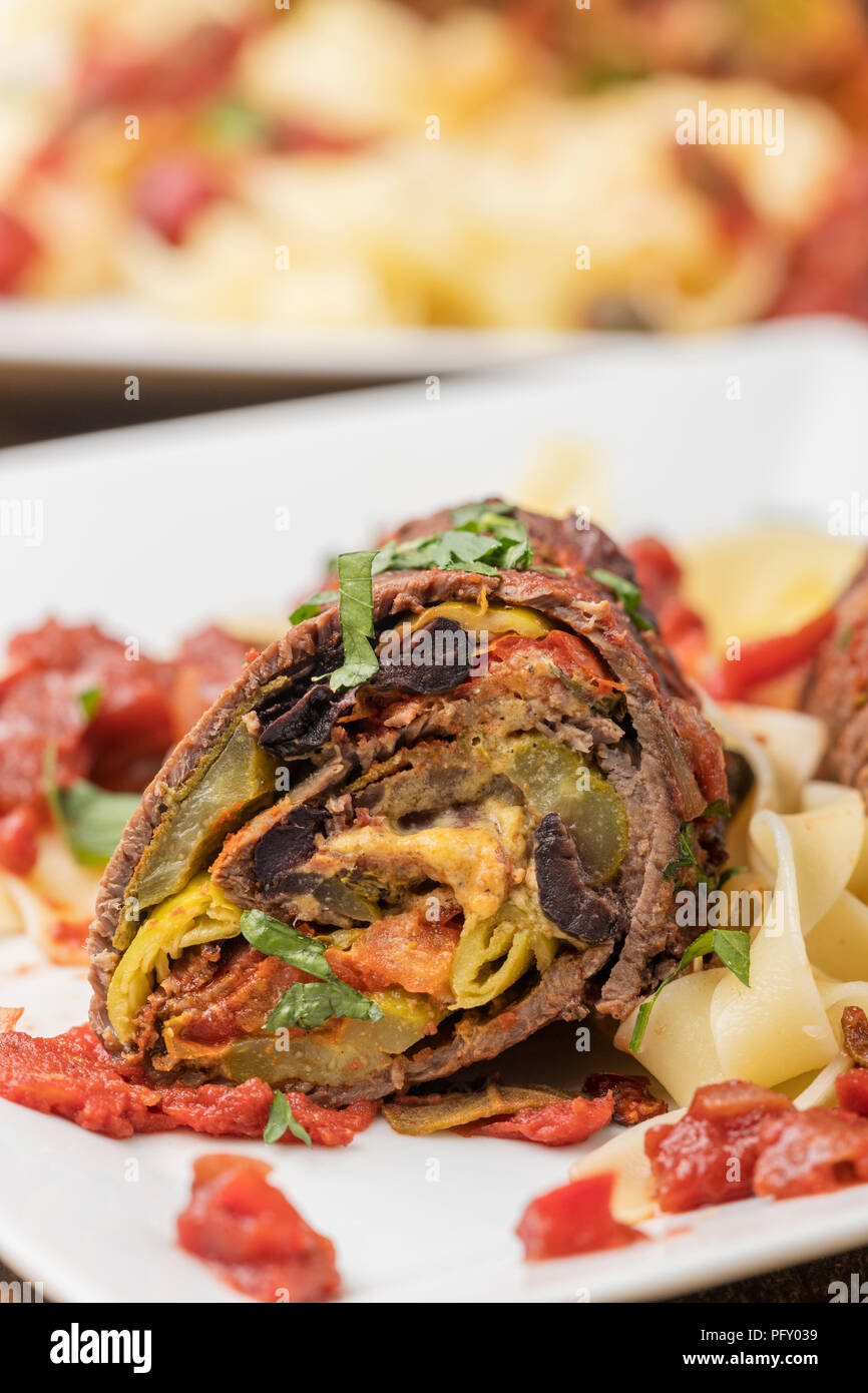 closeup of a german meat roulade Stock Photo - Alamy