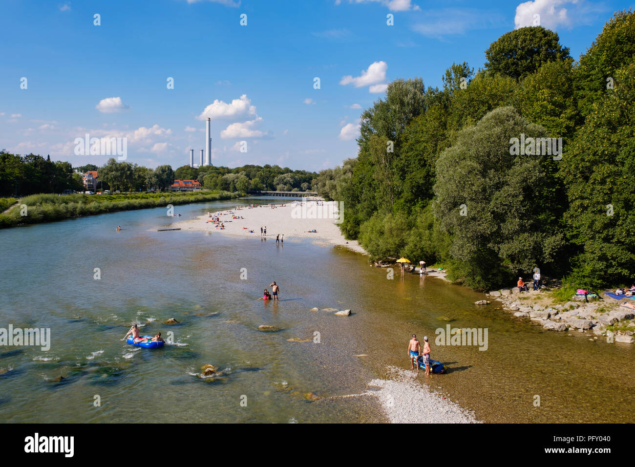 Isar at Flaucher, Thalkirchen, Untergiesing-Harlaching, Munich, Upper ...