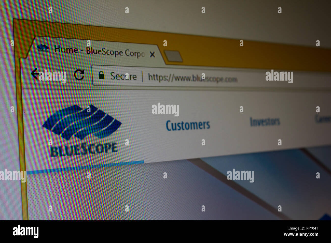 BlueScope Steel Limited Website homepage Stock Photo - Alamy