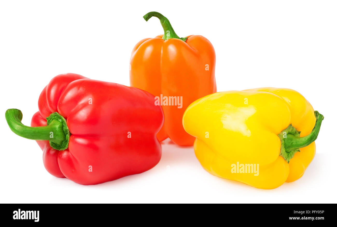 colored paprika isolated on white background Stock Photo - Alamy