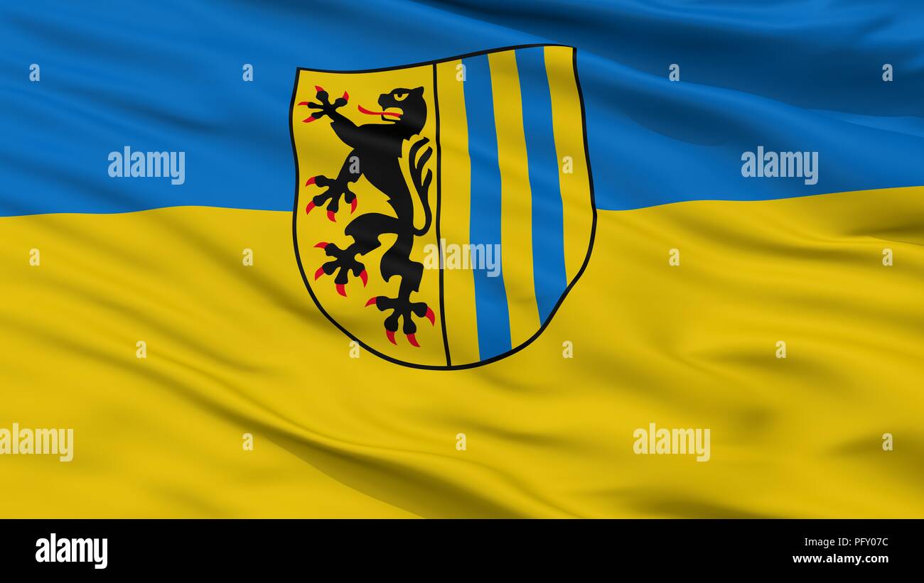 Leipzig City Flag, Germany, Closeup View Stock Photo - Alamy