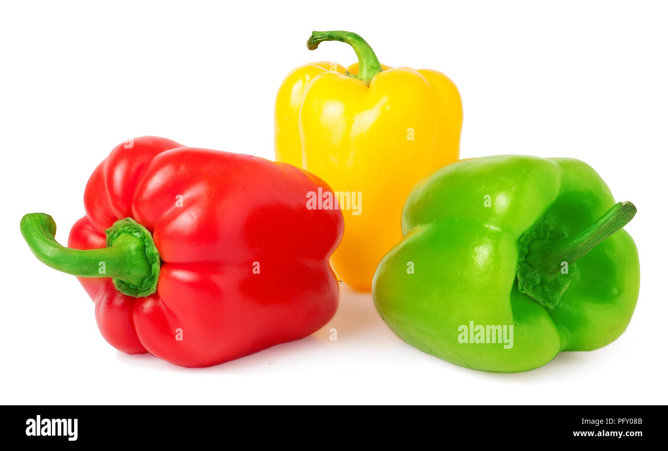 colored paprika isolated on white background Stock Photo - Alamy