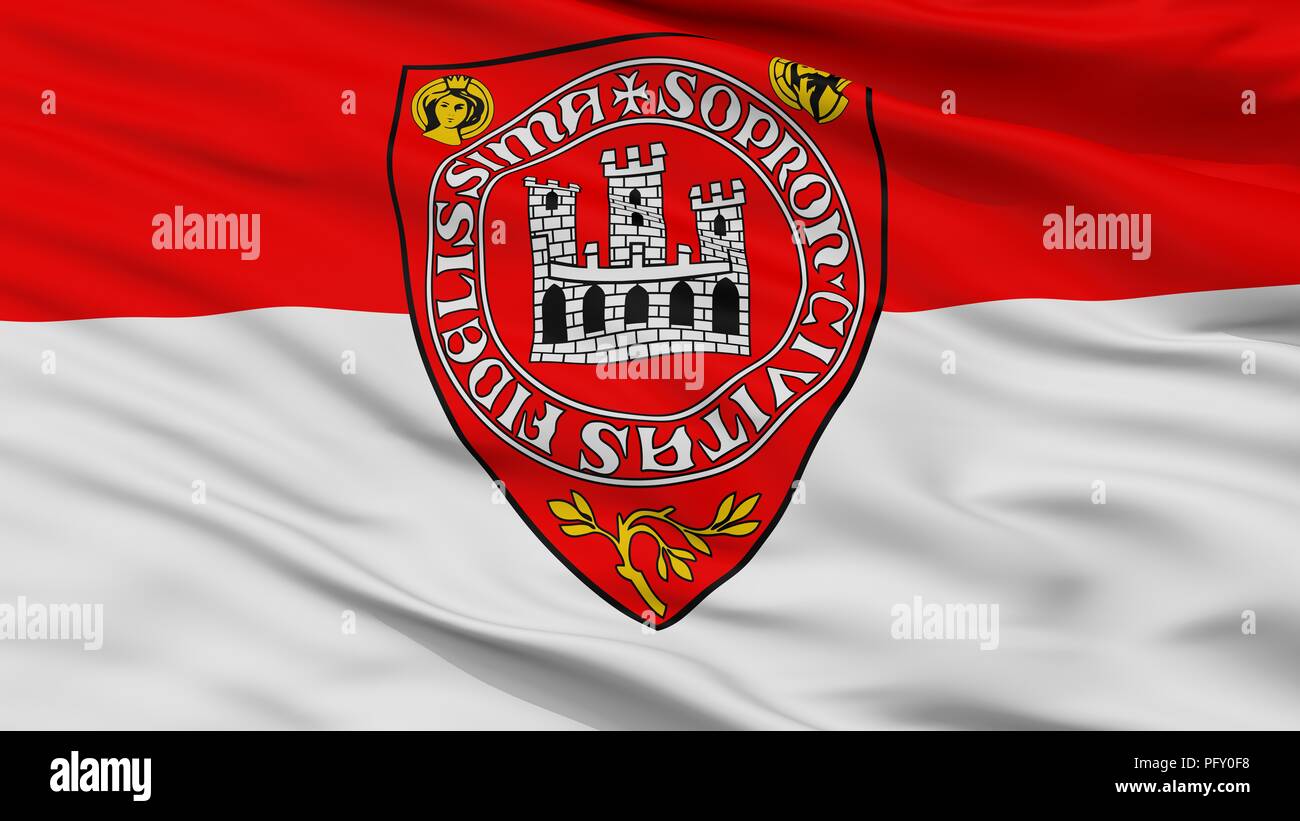 Hun Sopron City Flag, Hungary, Closeup View Stock Photo - Alamy