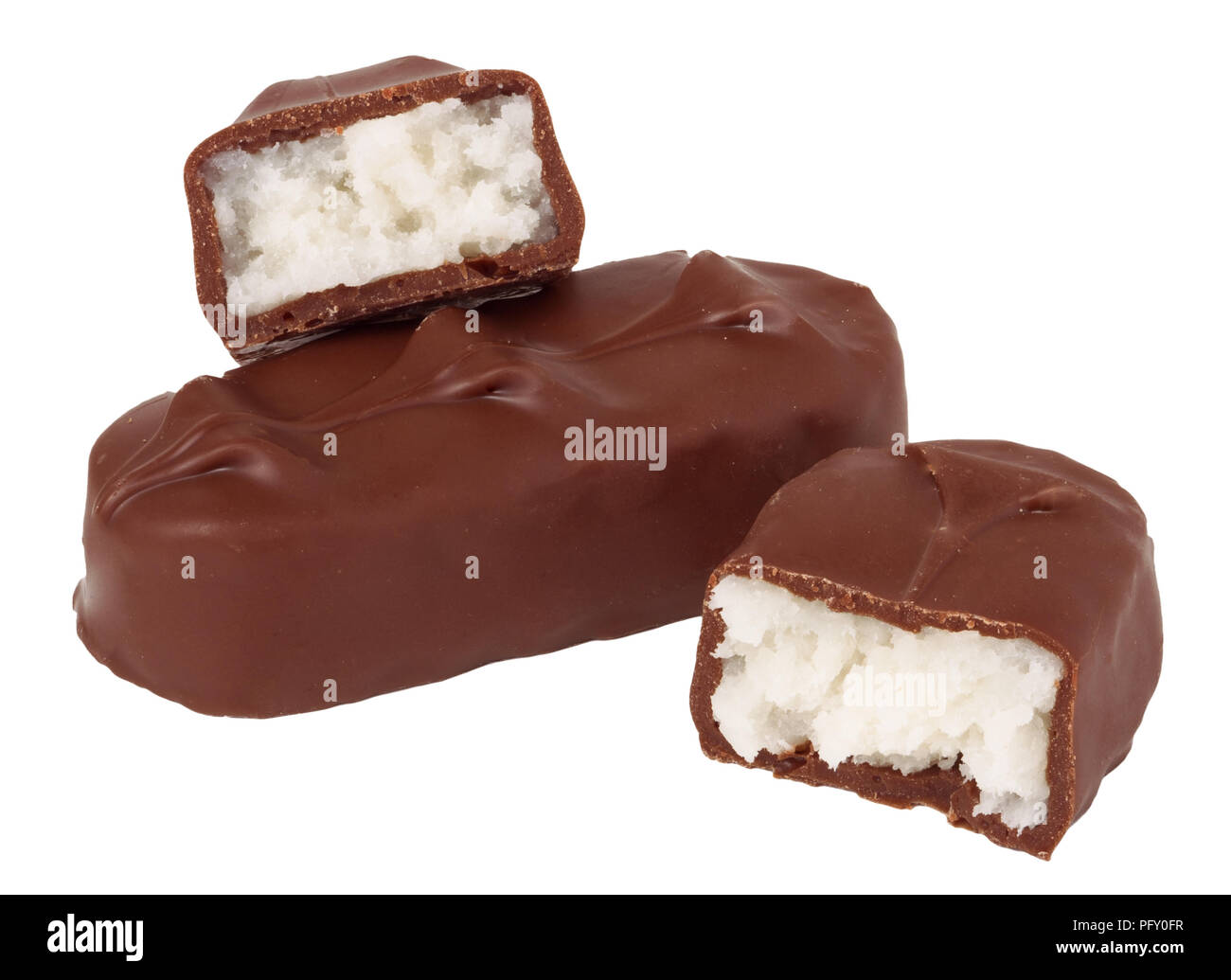 chocolate bars on a white background Stock Photo - Alamy