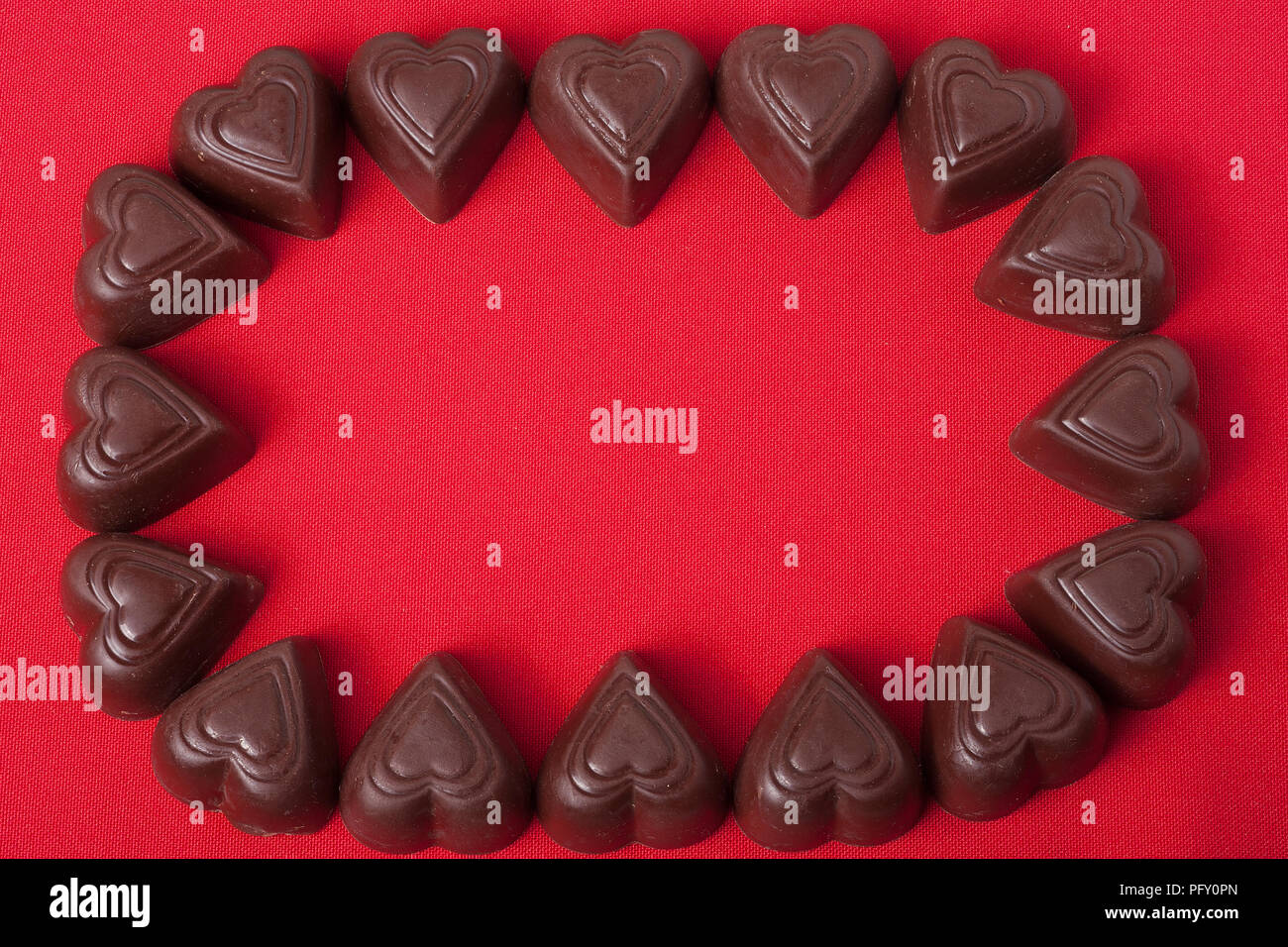 frame chocolate candy in the form of hearts Stock Photo - Alamy