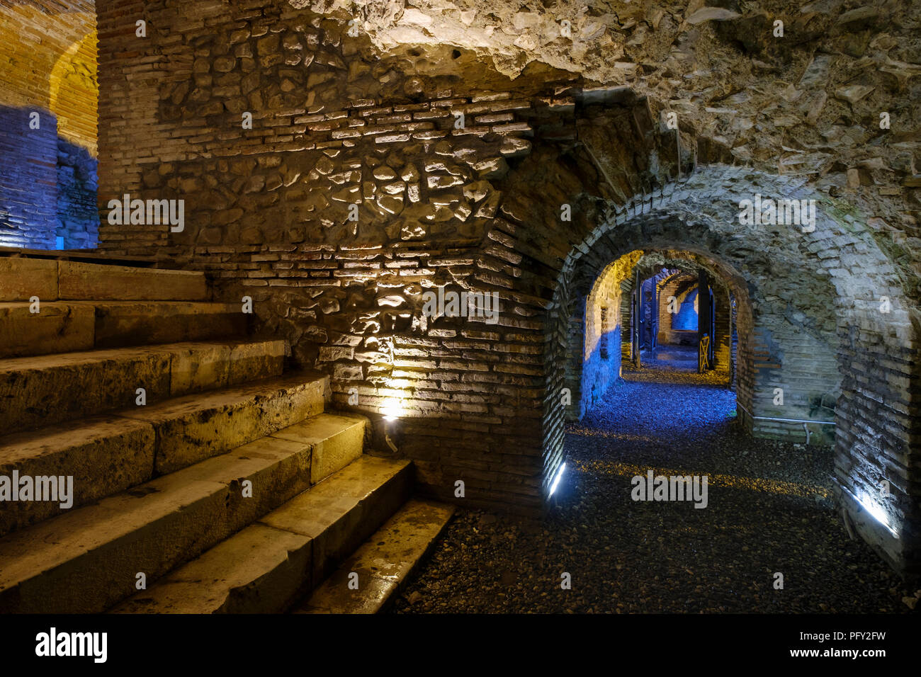 Gallery, Roman Amphitheater, Durres, Durrës, Albania Stock Photo - Alamy