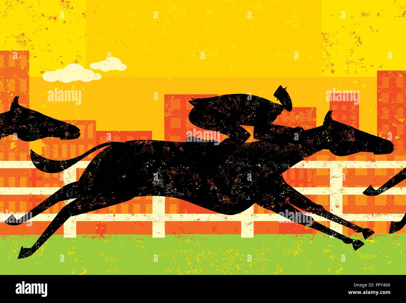 Racehorse in the goal Stock Vector Images - Alamy