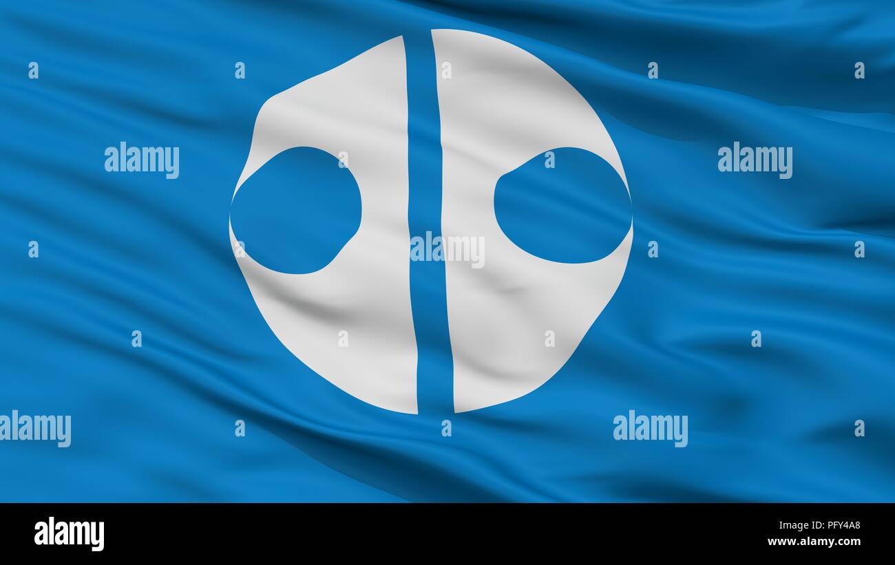 Kitami City Flag, Japan, Hokkaido Prefecture, Closeup View Stock Photo ...