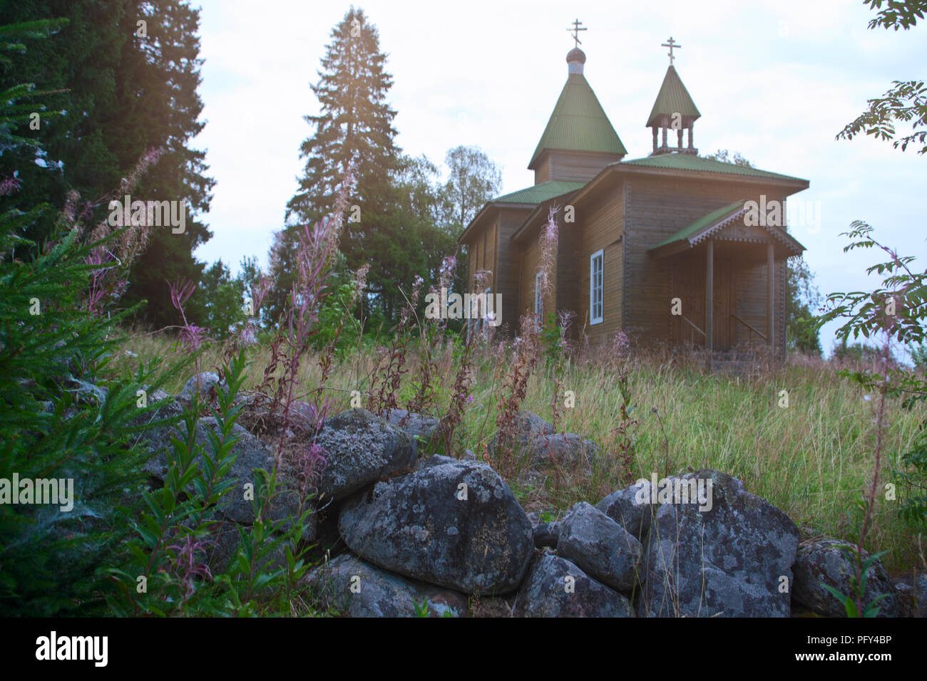 Architecture and nature of the Russian North Stock Photo - Alamy