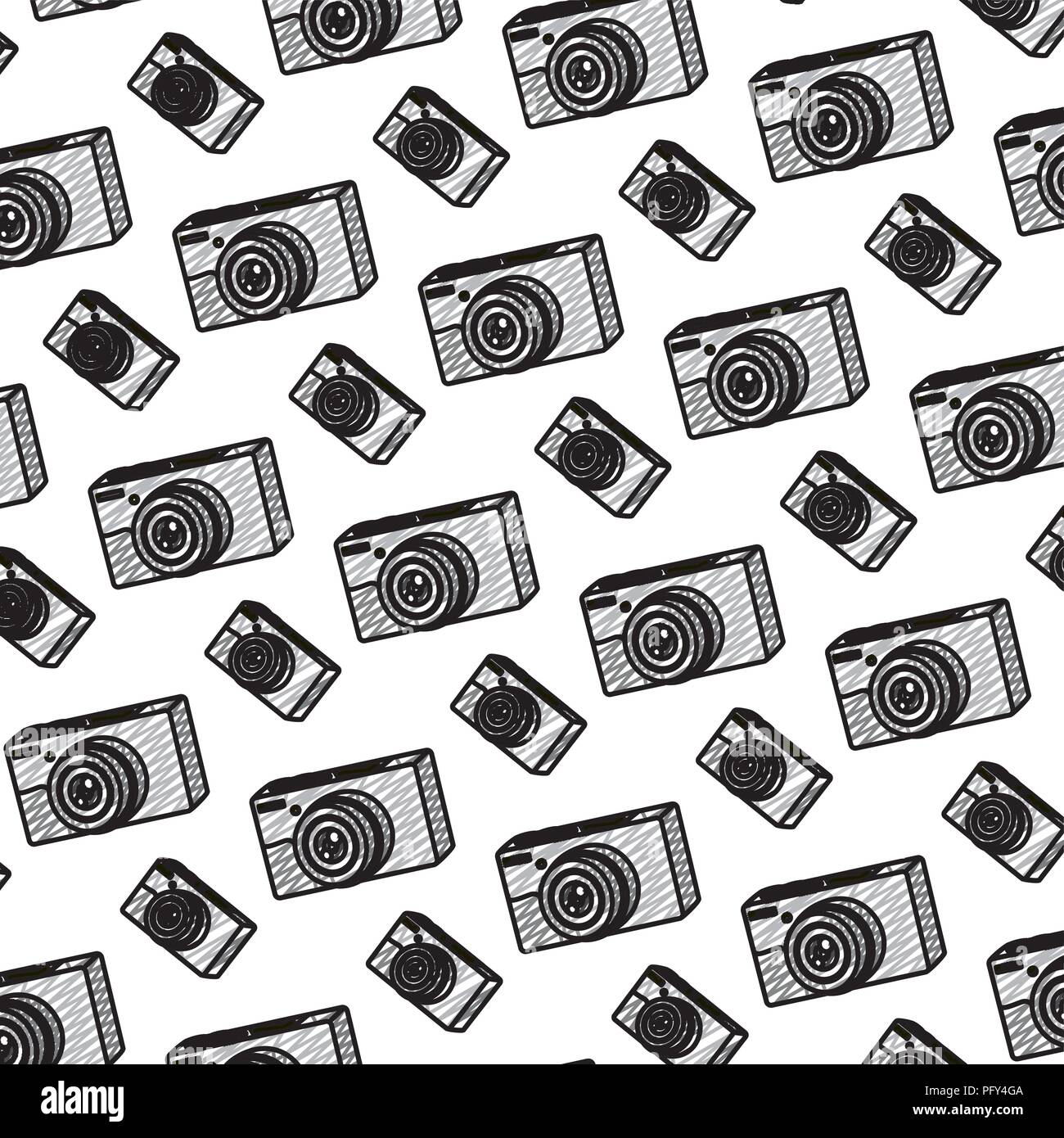 doodle professional digital camera technology background Stock Vector ...
